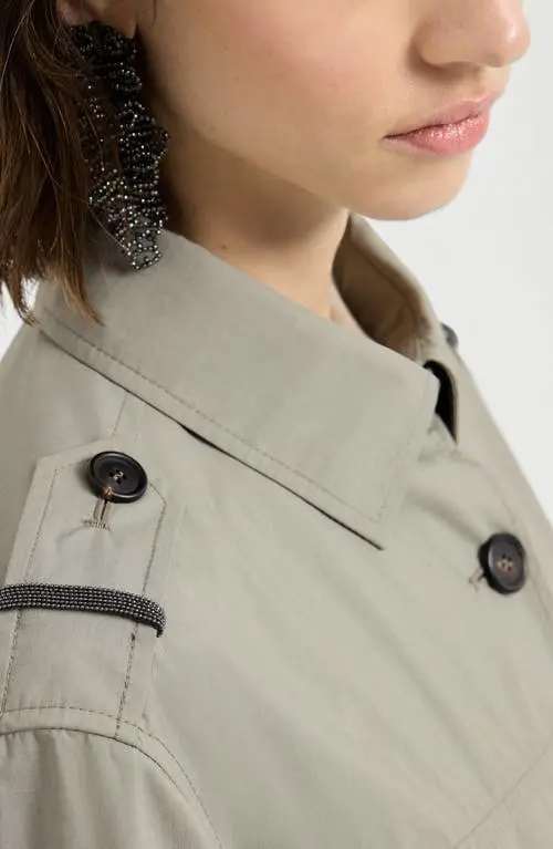 Brunello Cucinelli Outerwear With Monili - Khaki