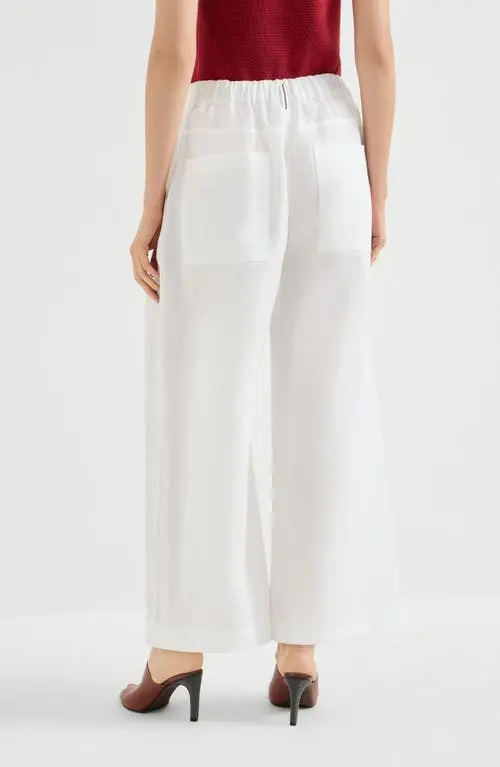 Brunello Cucinelli Pleated A-line Trousers - White
