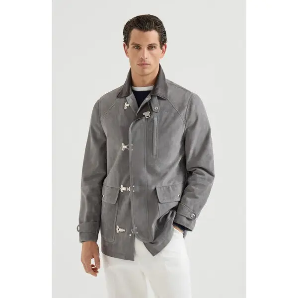 Brunello Cucinelli Suede Outerwear - Medium Grey