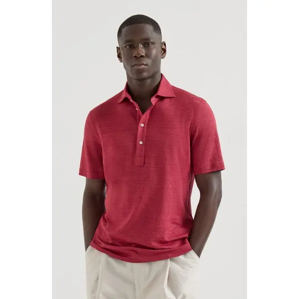 Brunello Cucinelli Jersey Polo Shirt - Cherry