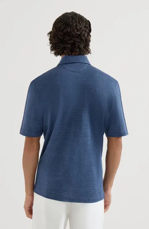 Brunello Cucinelli Jersey Polo Shirt - Denim