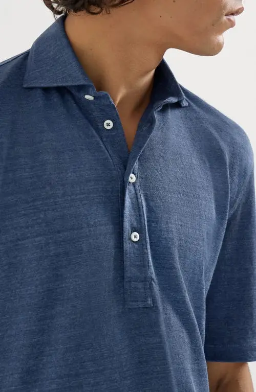 Brunello Cucinelli Jersey Polo Shirt - Denim