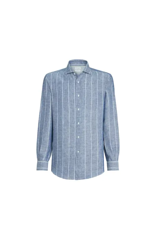 Brunello Cucinelli Striped Twill Shirt