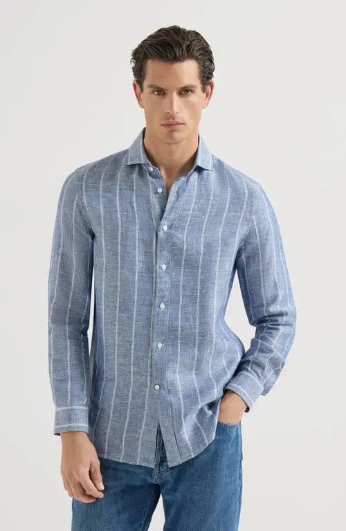 Brunello Cucinelli Striped Twill Shirt