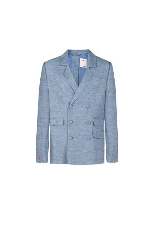 PCFG Free Heaven Linen Oversized Blazer - Blue
