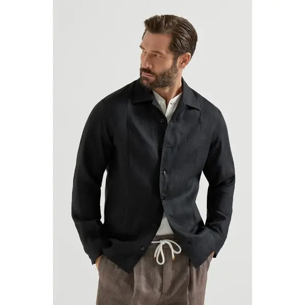 Brunello Cucinelli Shirt With Crête Details - Black