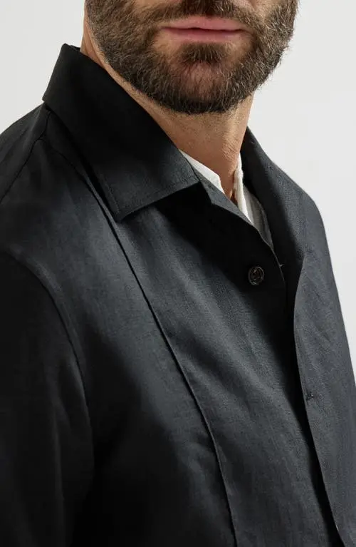 Brunello Cucinelli Shirt With Crête Details - Black