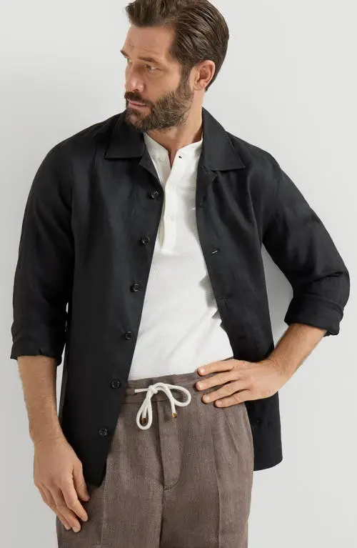 Brunello Cucinelli Shirt With Crête Details - Black