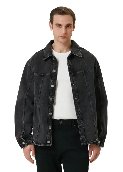 PCFG Pure Cotton Distressed Denim Jacket - Blue