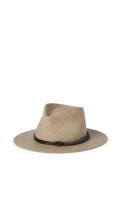 Brunello Cucinelli Straw Fedora Hat - Beige