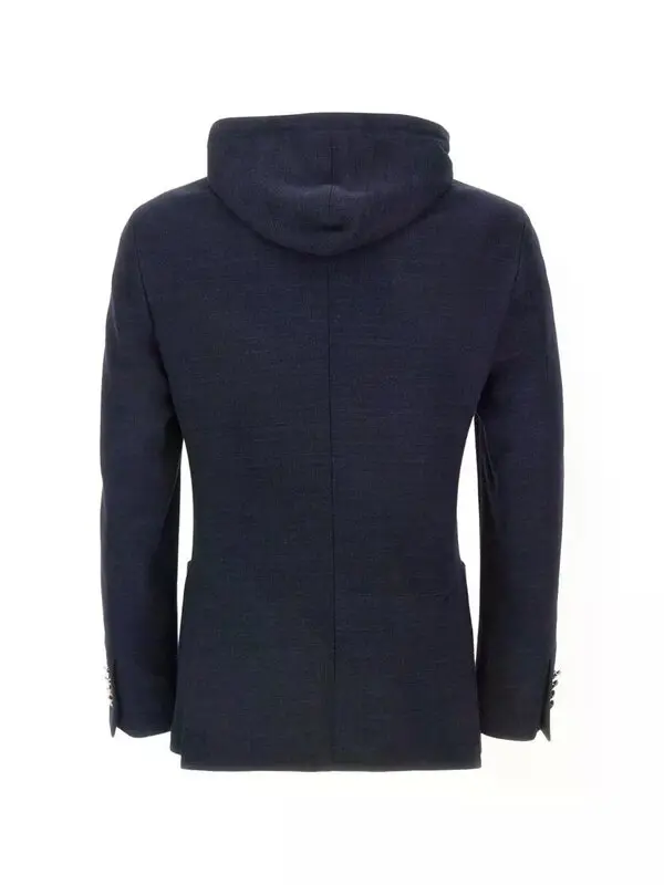 Eleventy Hooded Blazer - Blue