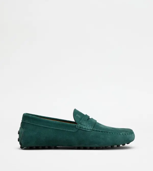 TOD'S Gommino Suede Loafers - Green