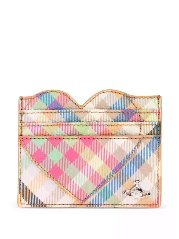 VIVIENNE WESTWOOD Heart-shape Checked Wallet - Neutrals