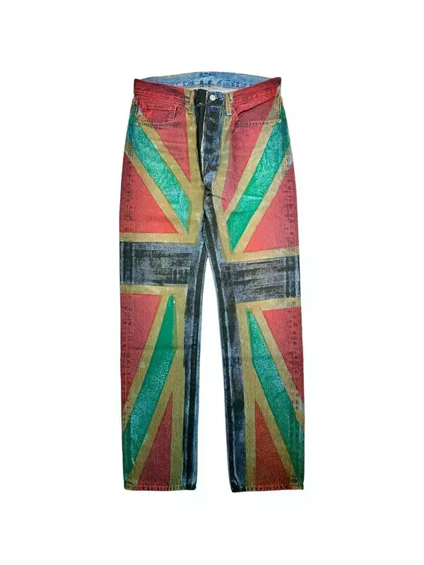 DENIM TEARS 501 Empire Windrush Logo Jeans - Red