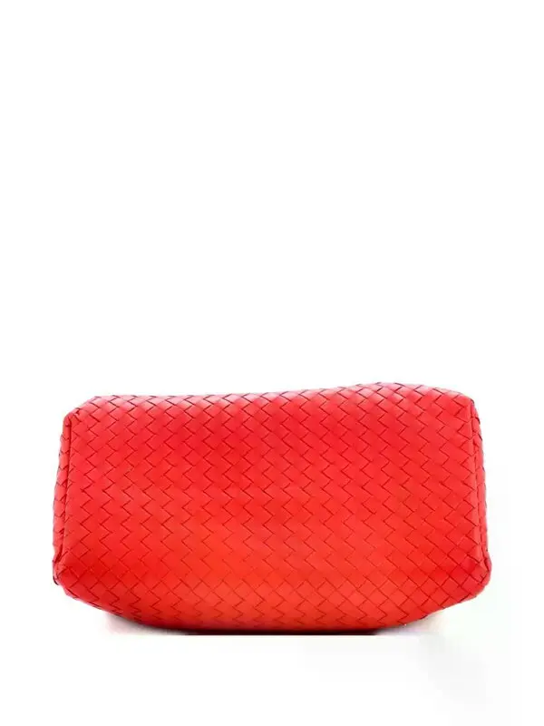 Bottega Veneta Roma Intrecciato Nappa Small Tote Bag - Red