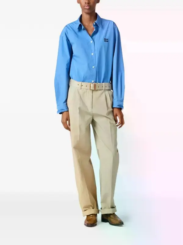 Miu Miu Classic Gabardine Trousers - Neutrals