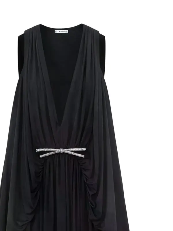 Loewe Draped Crystal-bow Maxi Dress