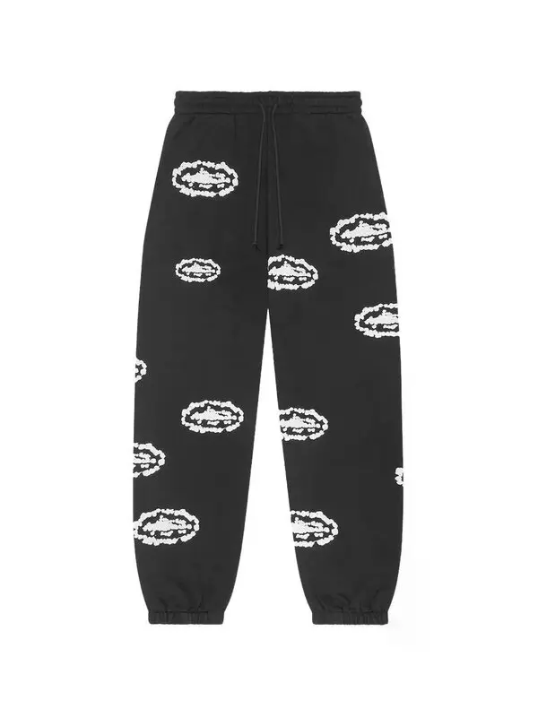 DENIM TEARS Wreath-print Track Pants - Black
