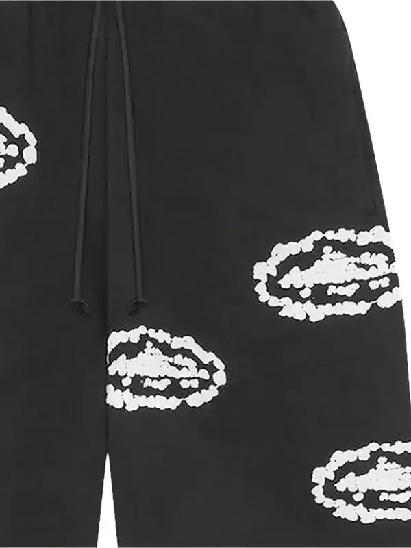 DENIM TEARS Wreath-print Track Pants - Black