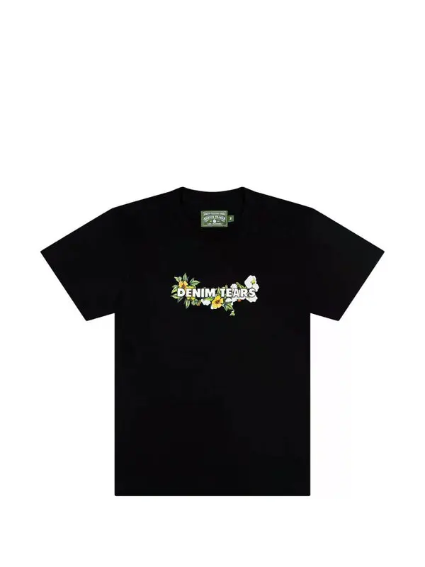 DENIM TEARS Floral Logo T-shirt - Black