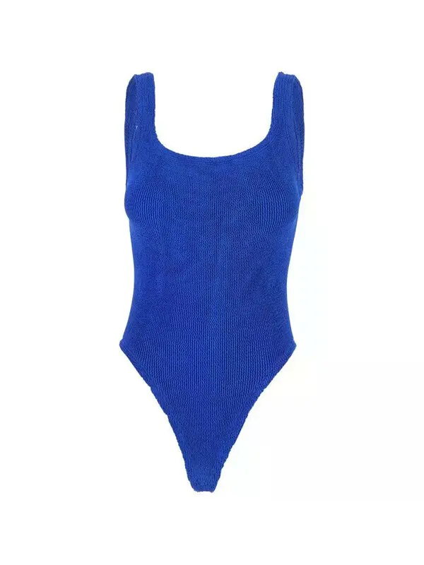 Hunza G Square Neck One-piece Swimsuit - Blue