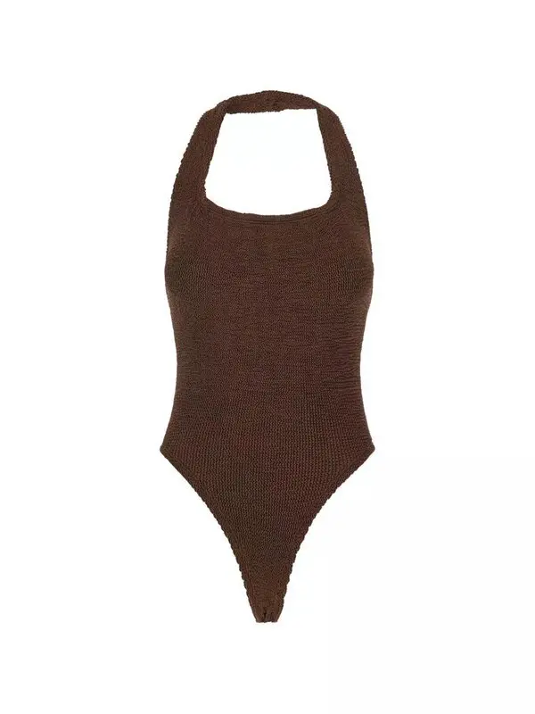 Hunza G Sandy Halterneck Swimsuit - Brown
