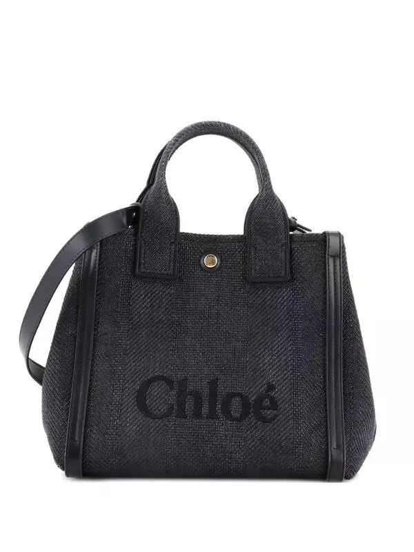 Chloé Carry Raffia Small Tote Bag - Black