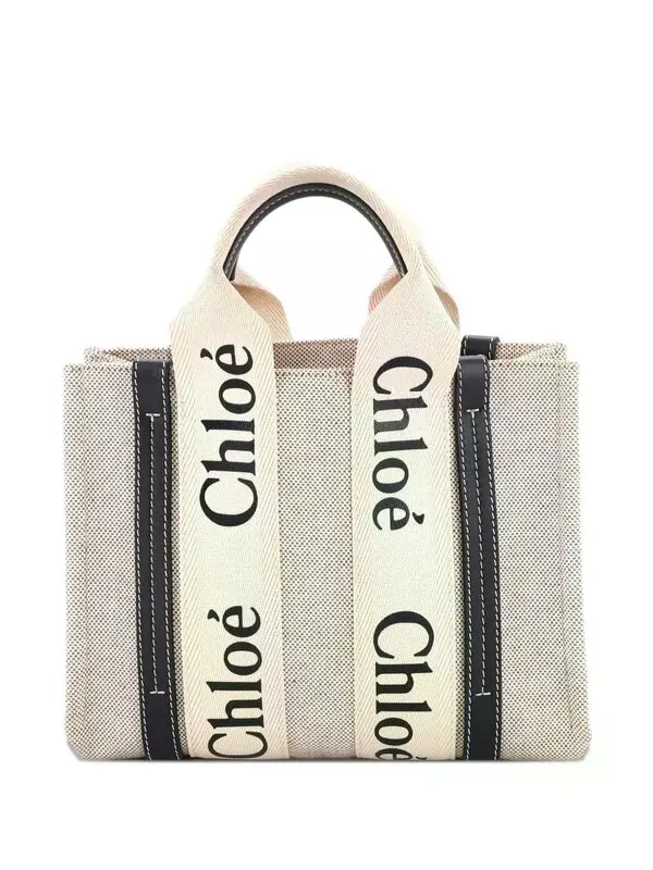 Chloé Woody Canvas Small Tote Bag - Neutrals