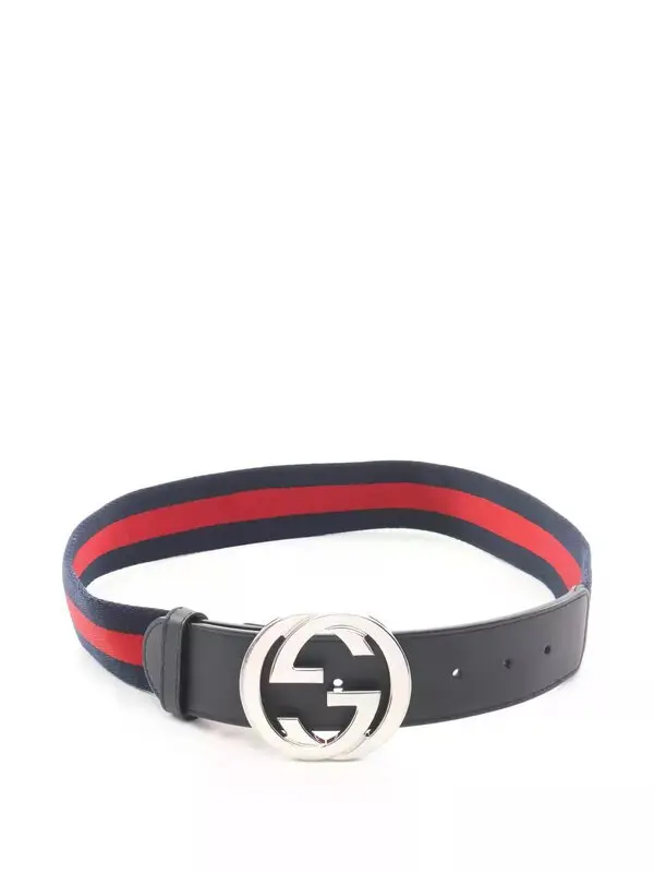 Gucci 2000s Interlocking G Sherry Line Belt - Blue