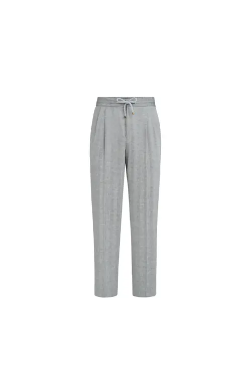 Brunello Cucinelli Trousers With Drawstring And Pleats - Medium Grey