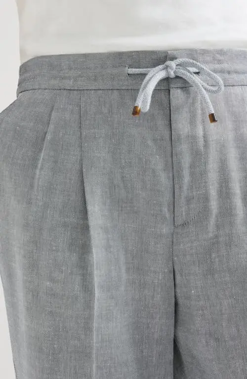 Brunello Cucinelli Trousers With Drawstring And Pleats - Medium Grey