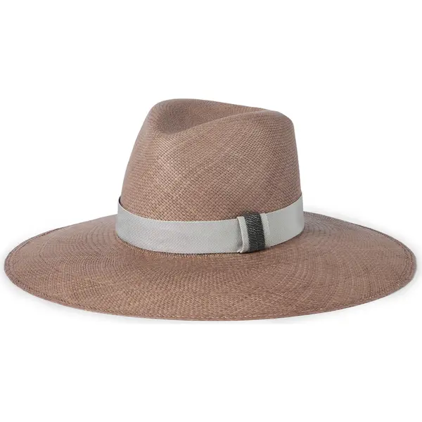 Brunello Cucinelli Straw Fedora - Brown