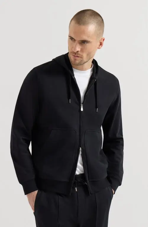 Brunello Cucinelli Hooded Zip-up Sweatshirt - Black