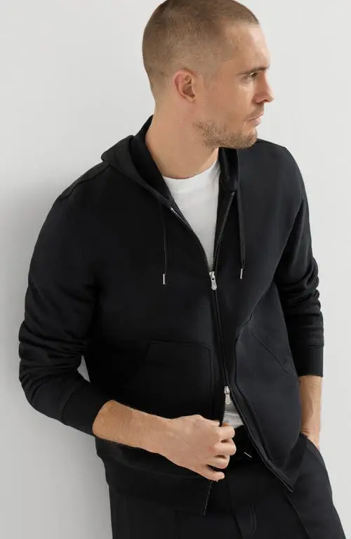 Brunello Cucinelli Hooded Zip-up Sweatshirt - Black