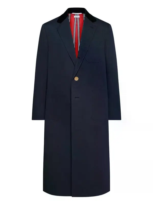 Thom Browne Tailored Velvet-collar Coat