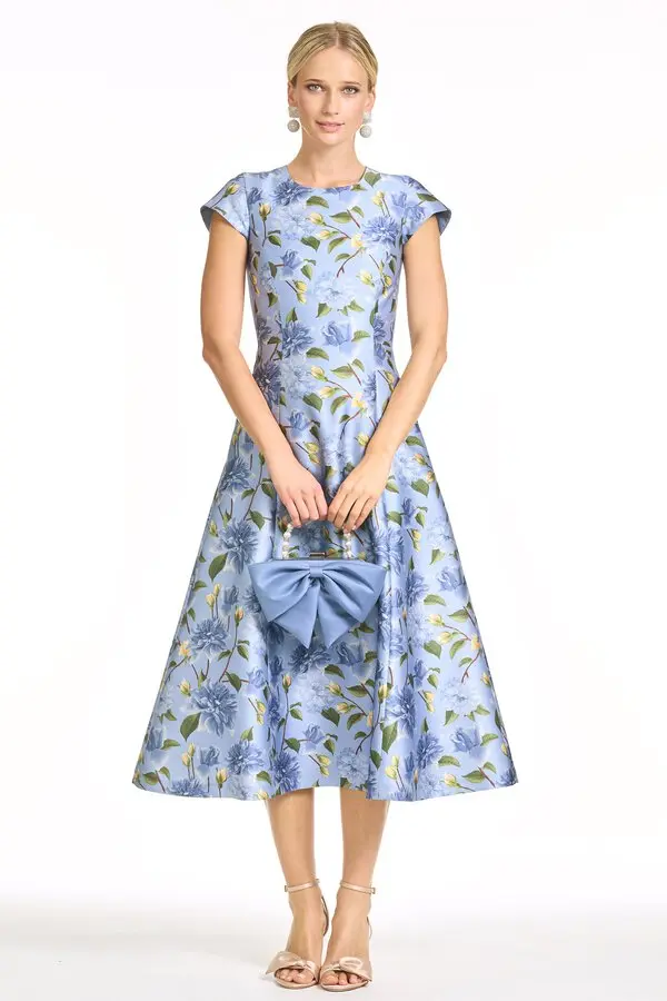Sachin & Babi Jackie Fit And Flare Tea-Length Dress - Twilight Peony |  Editorialist