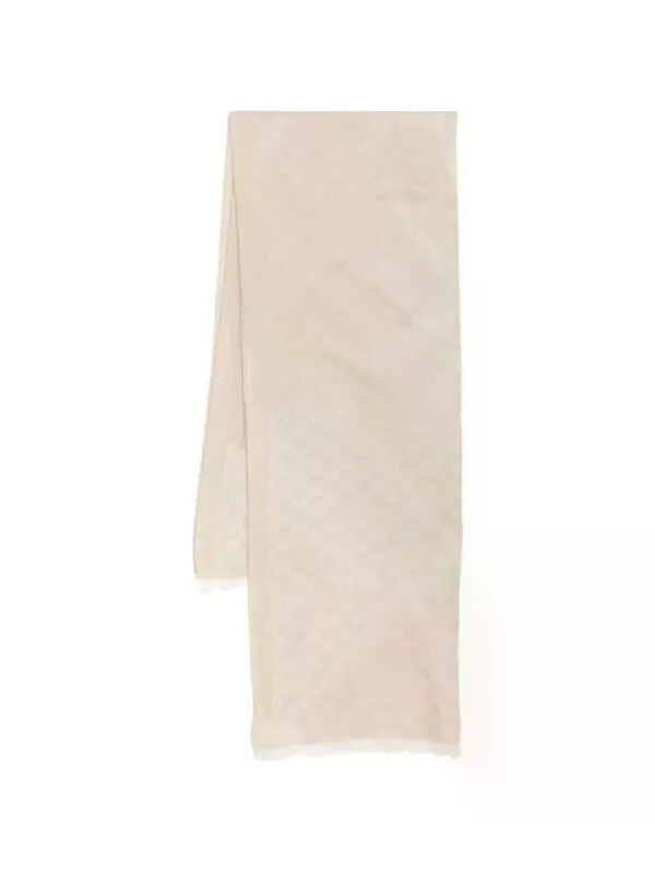 Max Mara Mxapedone Logo Pattern Scarf - Neutrals