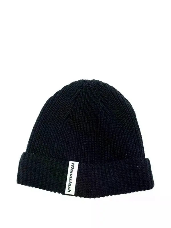 MANASTASH Ribbed Cotton Beanie - Black