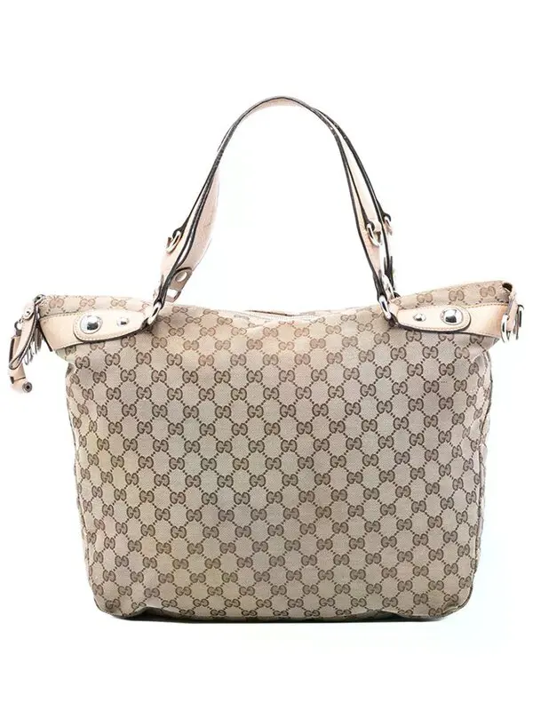 Gucci 2016-2026 Large Gg Canvas Icon Bit Satchel - Brown