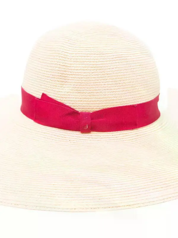 Borsalino Ribbon Detail Wide Brim Hat