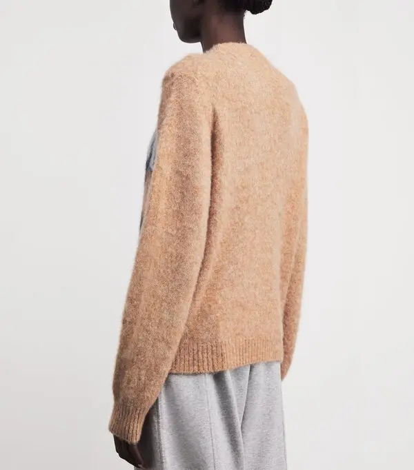 GANNI Brushed Alpaca Wool-blend Jacquard Sweater