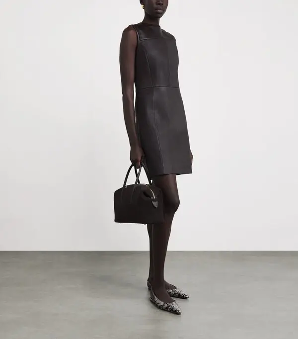 Theory Lambskin Panelled Mini Dress