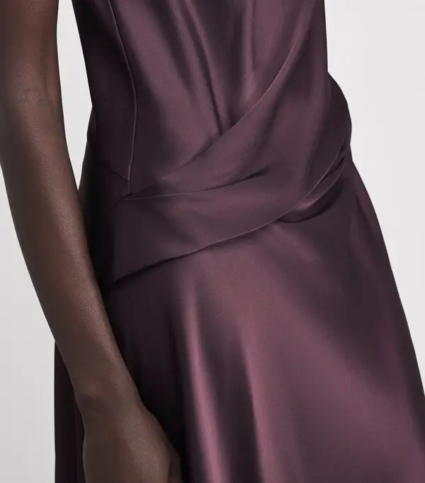 Theory Satin Twisted Midi Dress