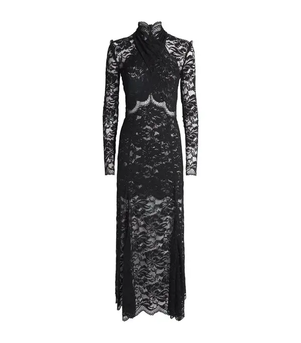 Rabanne Lace Maxi Dress - Black