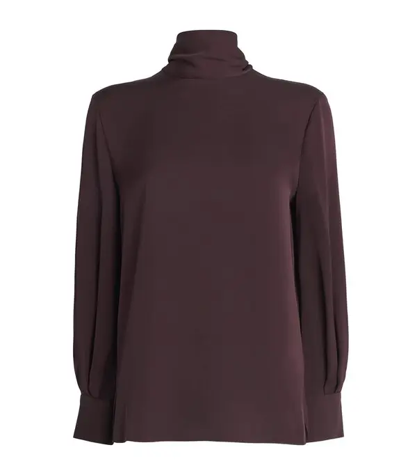 Theory Satin Tie Neck Blouse