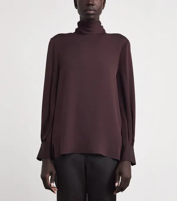 Theory Satin Tie Neck Blouse