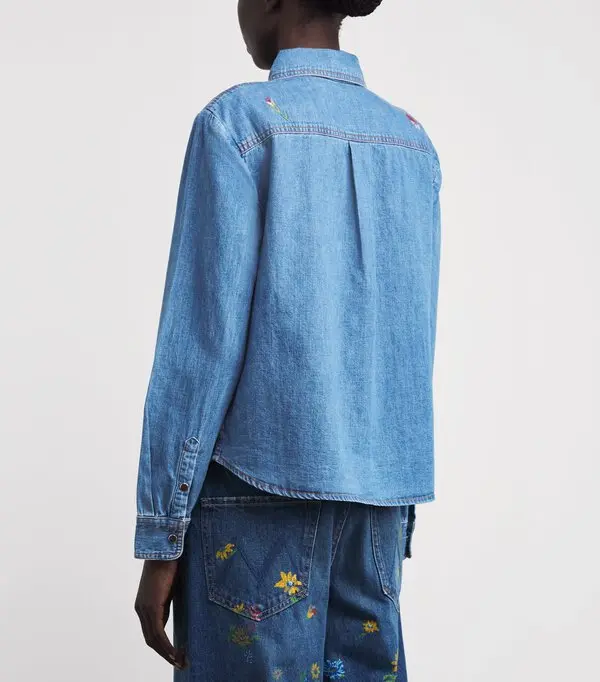 Rixo Denim Embroidered Edaline Sadie Shirt