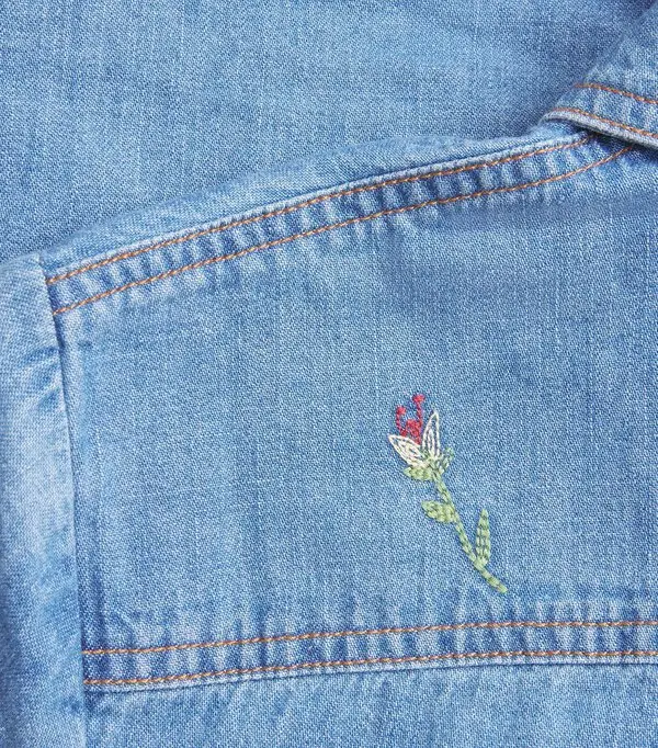 Rixo Denim Embroidered Edaline Sadie Shirt