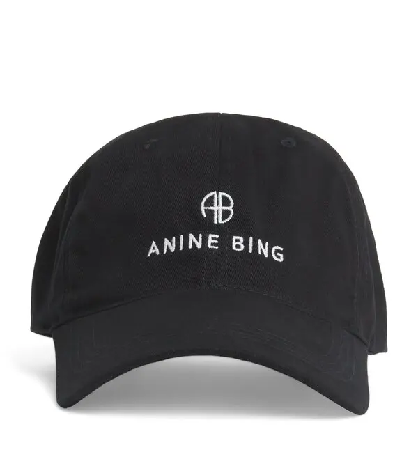 ANINE BING Cotton Jeremy Baseball Cap - Black