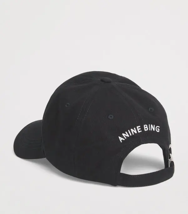 ANINE BING Cotton Jeremy Baseball Cap - Black